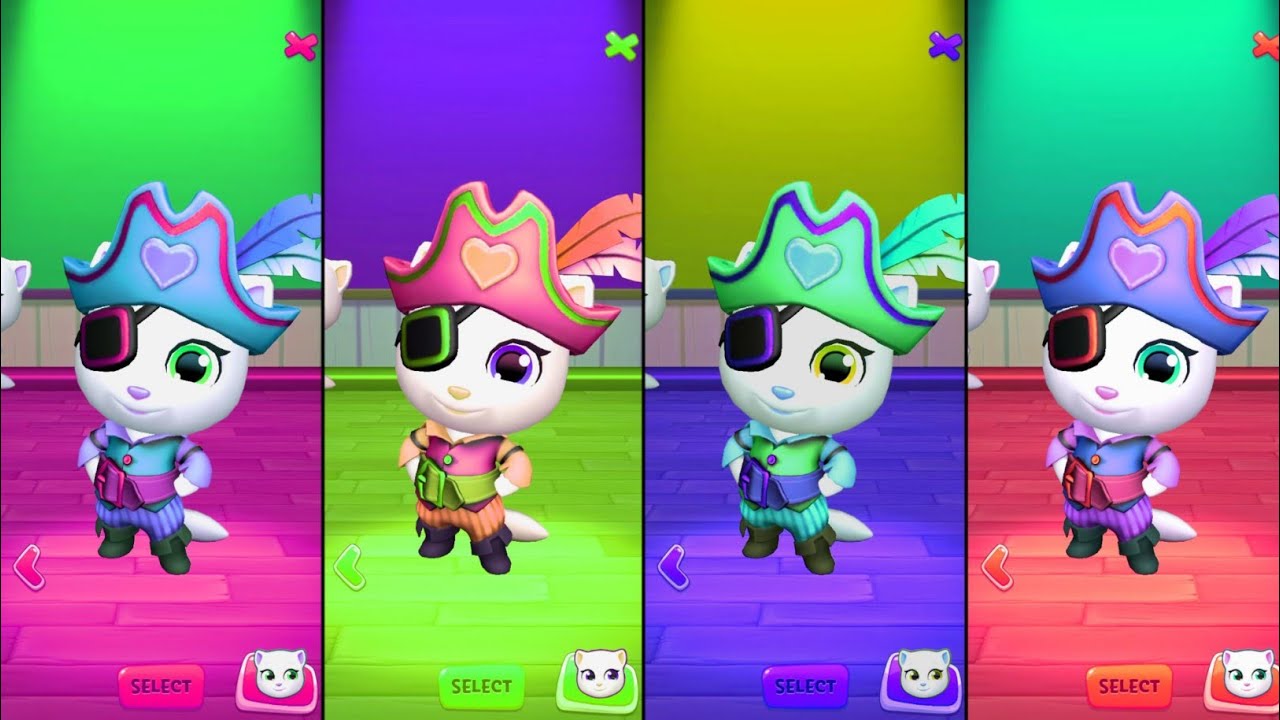 Talking Tom Time Rush 4x Pirate Angela Colors Reaction Android iOS ...