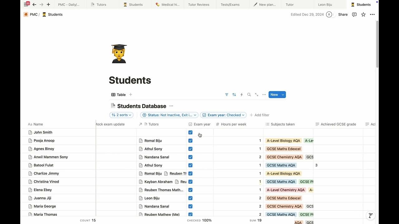 Students Database Table - YouTube