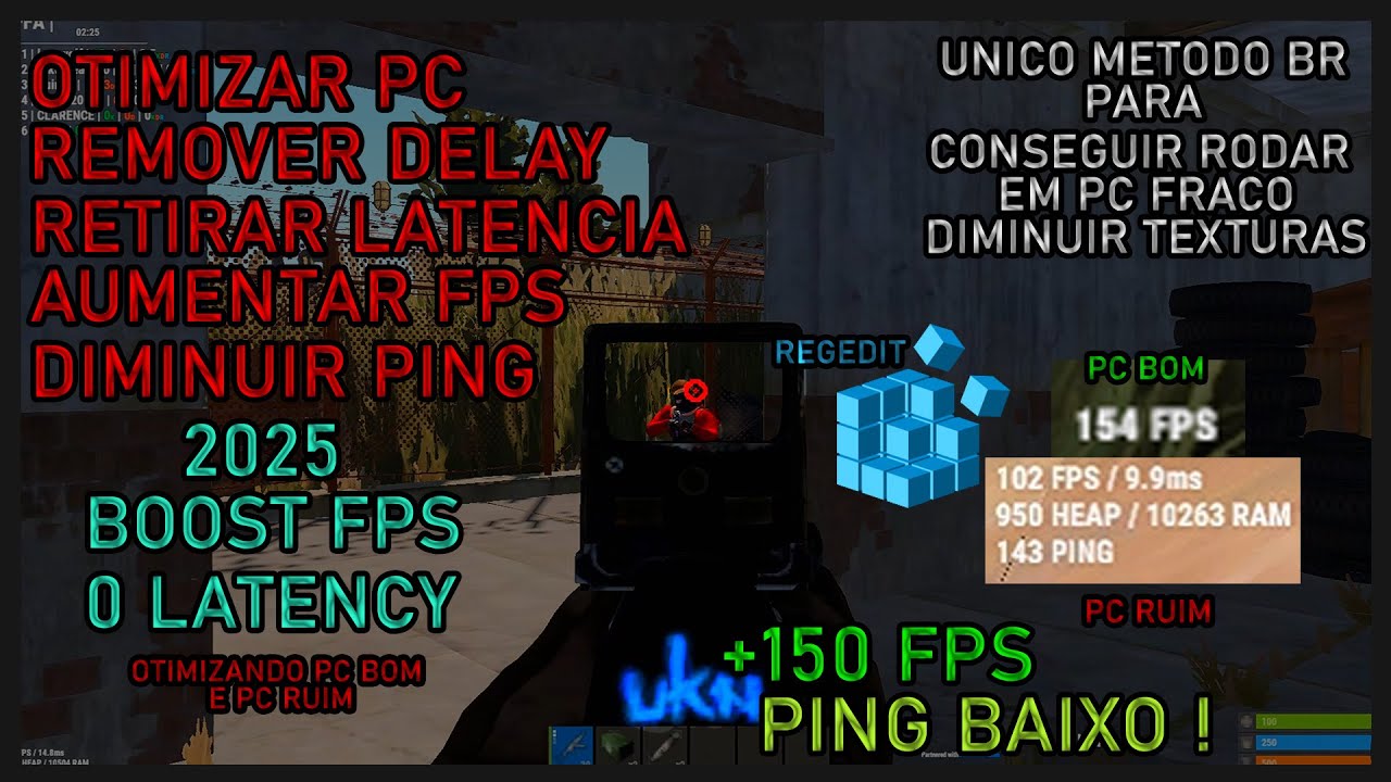 🚨COMO AUMENTAR MUITO o FPS - REDUZIR PING E IMPUTLAG no RUST 2025🚨(FPS BOOST & LOW LATENCY) PC ...