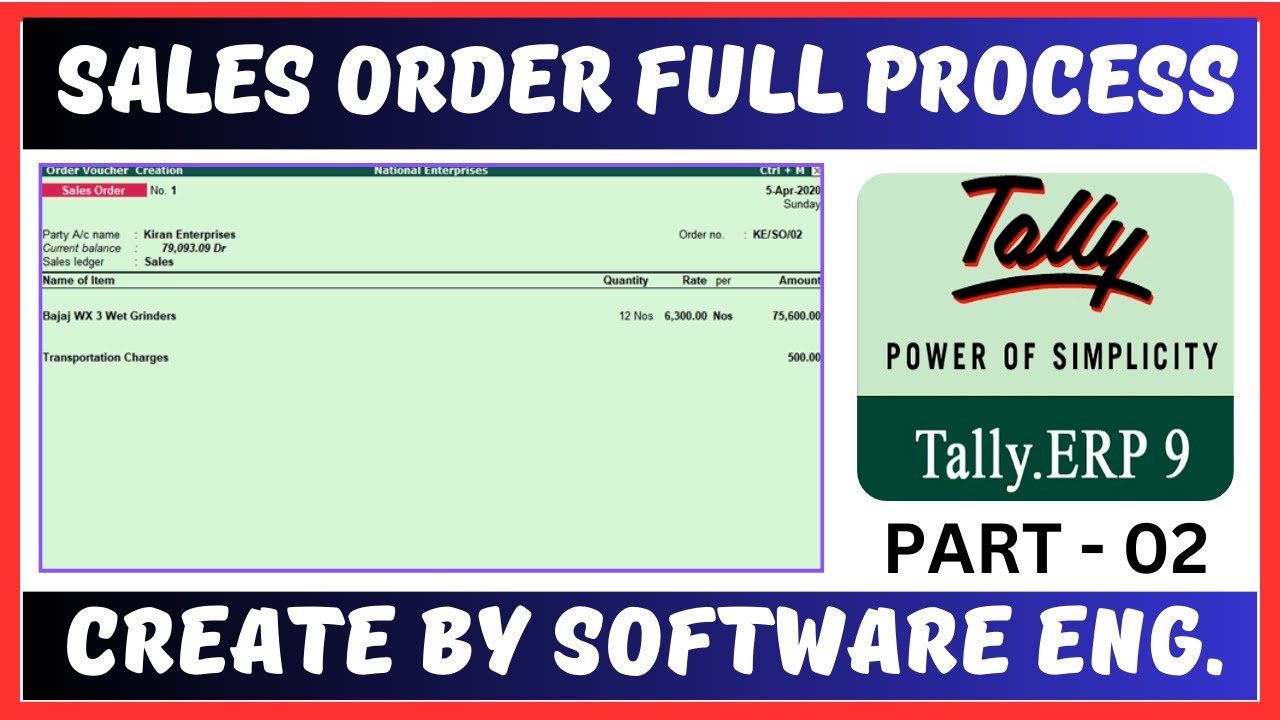 Sales Order Processing In Tally ERP 9 in Hindi | Sales Order Process in Tally Erp 9 | Part 02 ...