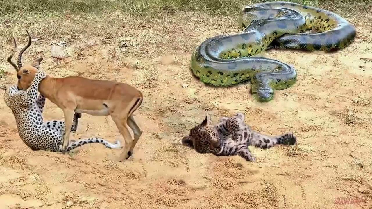 Very touching story! Python Hunt Leopard Cubs When Mother Leopard ...
