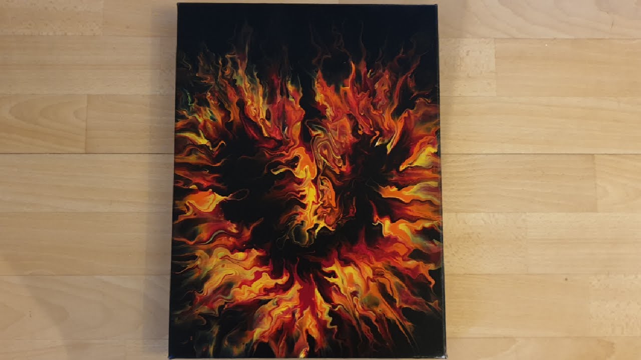 Amazing burning heart | Acryl | acryl pouring | Acrylic flames | Acryl ...
