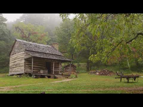 Cozy Cabin in the Fog with Sound Effects and Music.