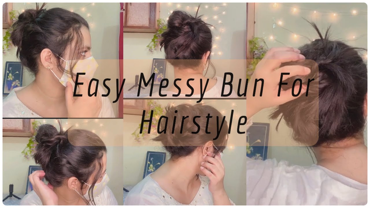 Easy low messy bun hairstyles || for college uni girls 🥰 Asma fazal ...