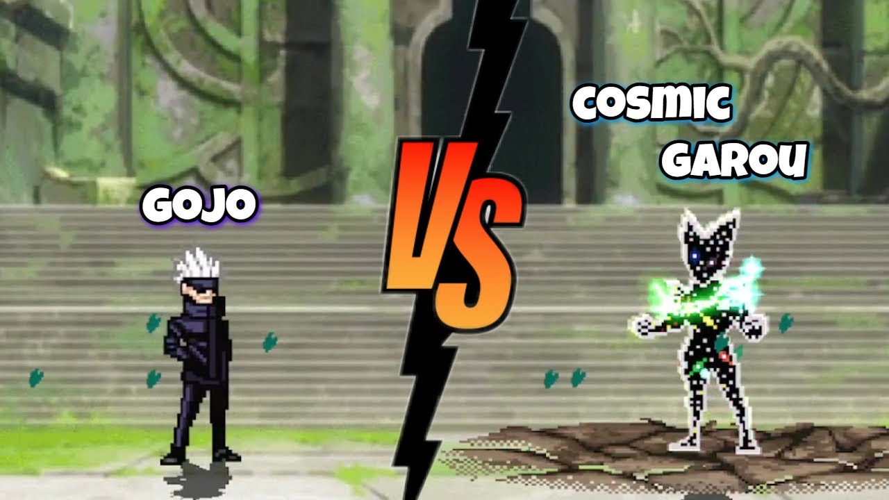 Gojo Vs Cosmic Garou jujutsu kaisen x one punch man fights / mugen ...