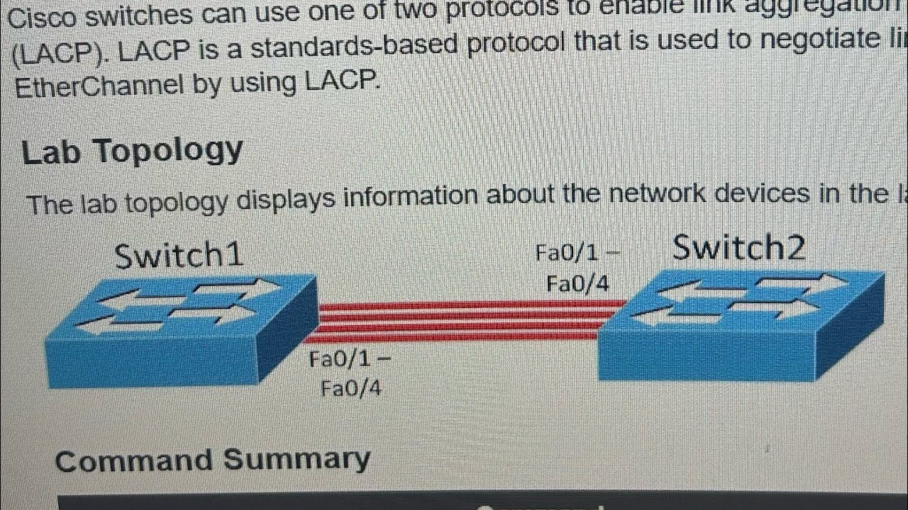 Configuring Layer 2 EtherChannel LACP Boson NetSim Lab - YouTube