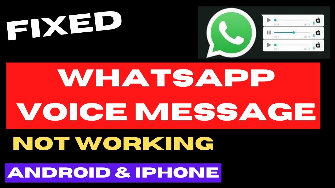 WhatsApp voice message not working on Android, iPhone Fixed - YouTube