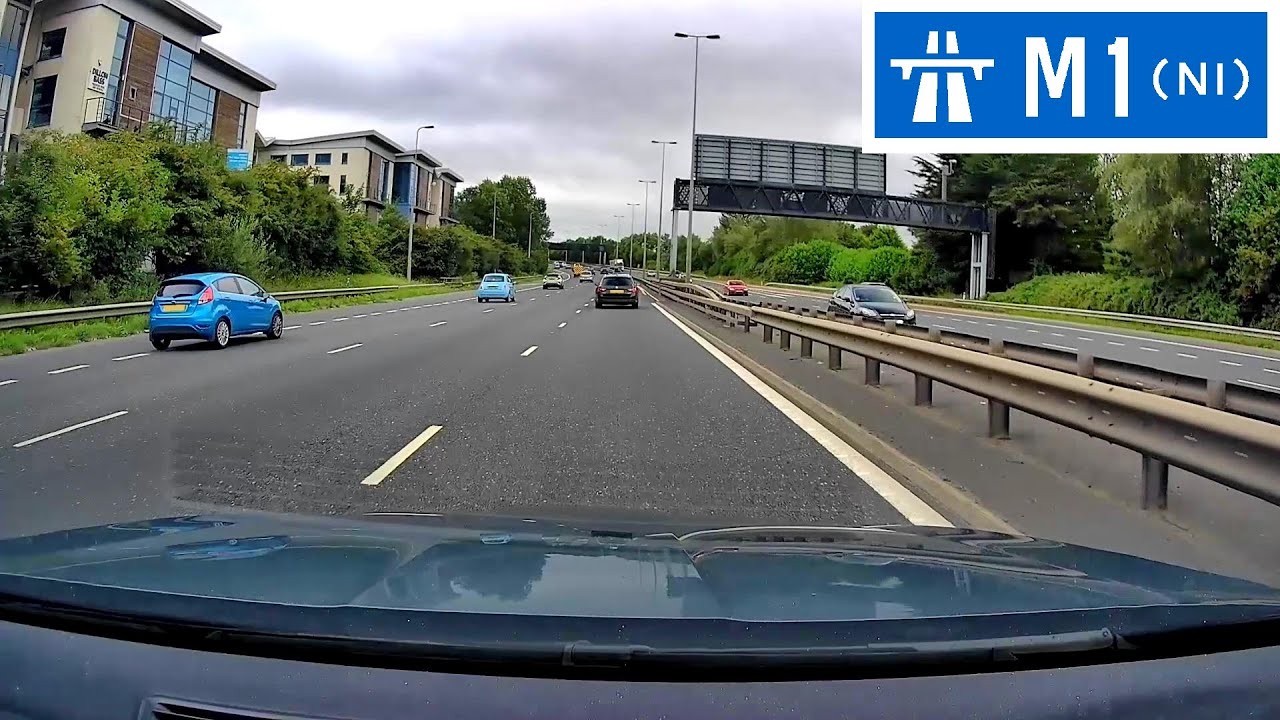 M1 Motorway (Northern Ireland) - J2 (Belfast A55) to J3 (Dunmurry A1) - YouTube