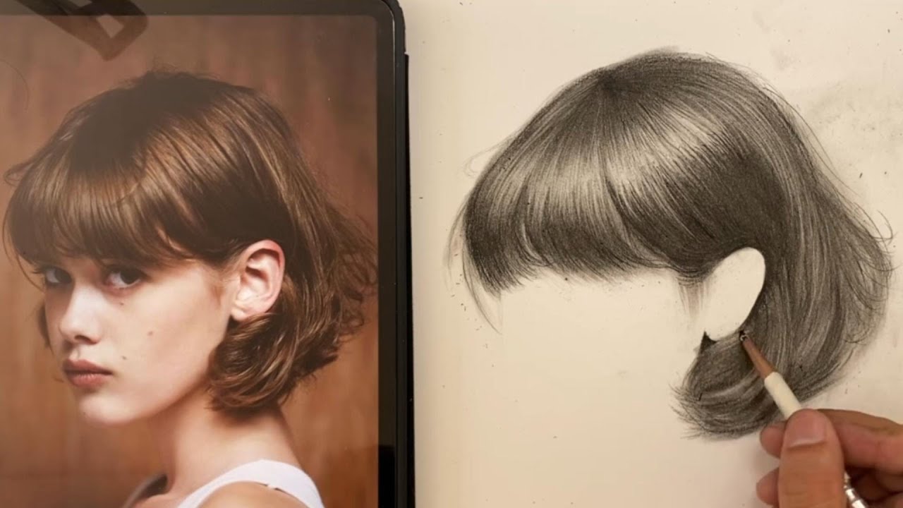 How to Draw Realistic Hair Step by Step || Easy Hair Drawing Tutorial ...
