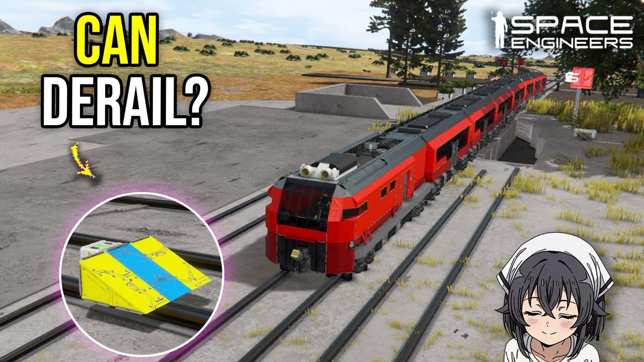 Can a Small Wedge Derail a Train? Space Engineers - YouTube