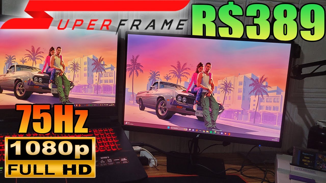 MONITOR FULL HD 75HZ e 21.5POL por MENOS de 400 REAIS!!! SuperFrame ...