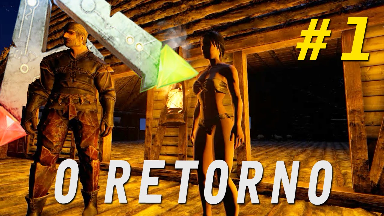 ARK SURVIVAL EVOLVED (Mod Primitive) #1: O Retorno e conhecendo a vila ...