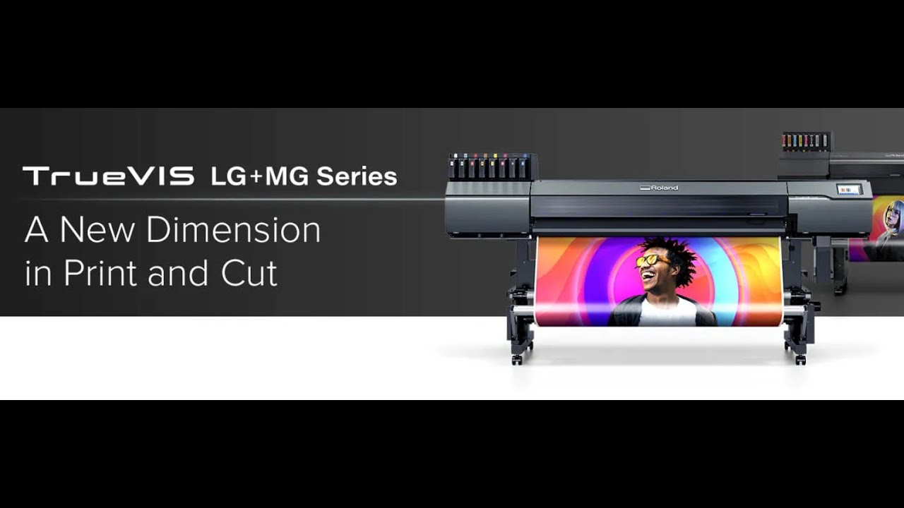 Roland TrueVIS LG-640 - UV printer med röd och orange bläck - YouTube