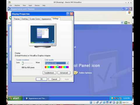 Setting Windows XP to 256 color mode - YouTube