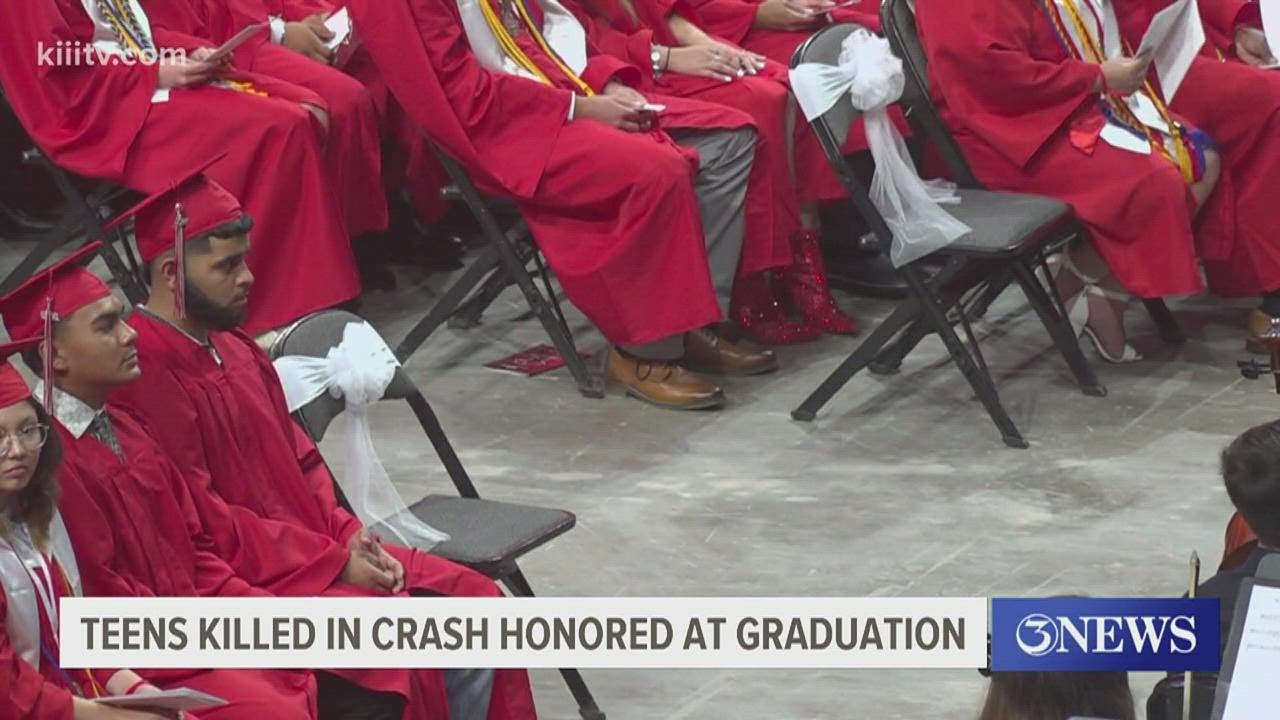 Students killed in car crash honored at Ray HS graduation ceremony ...