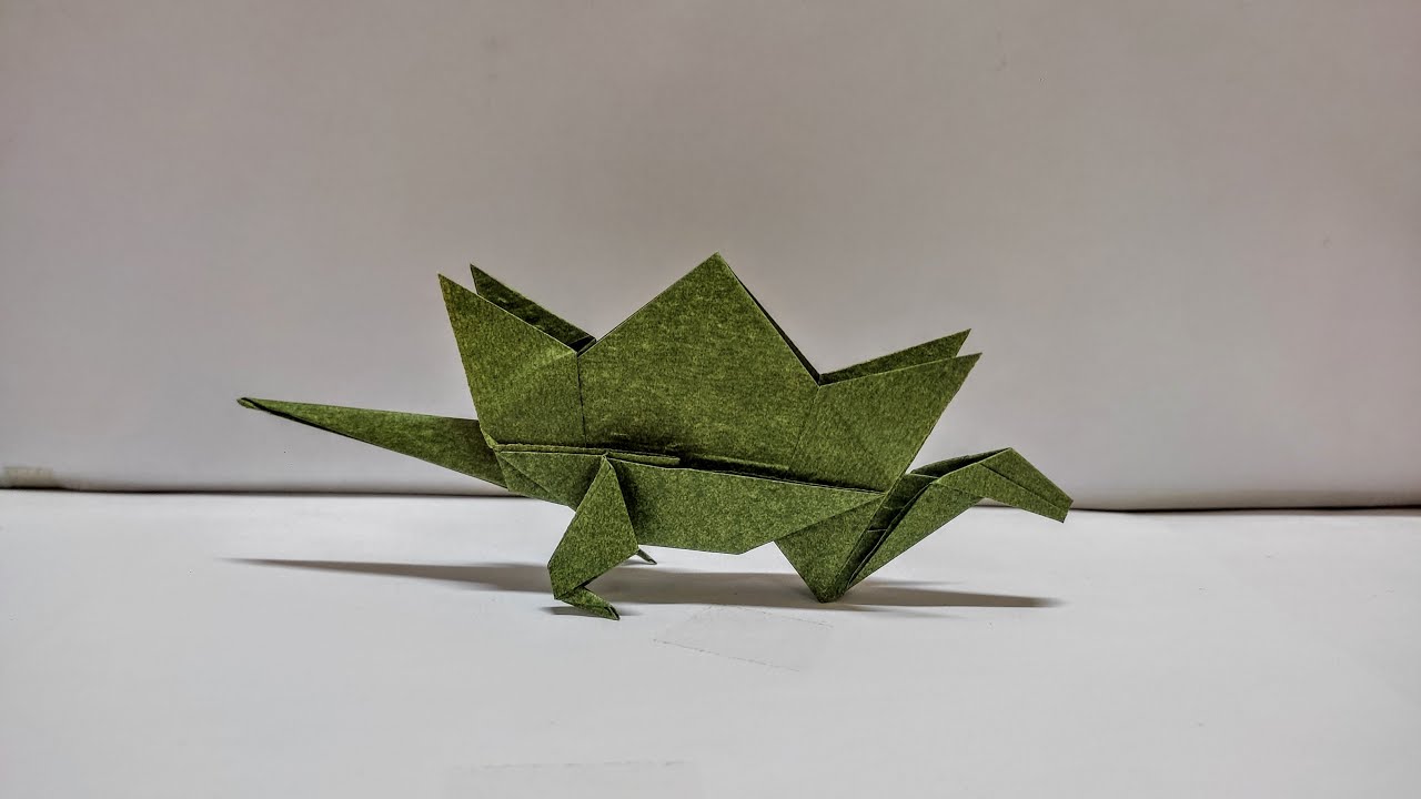 Origami Dinosaur Stegosaurus Tutorial - YouTube