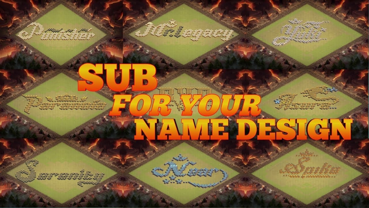 NEW BASE NAME DESIGN ALL TOWNHALL/FUN BASE/ART BASE #clashofclans ...