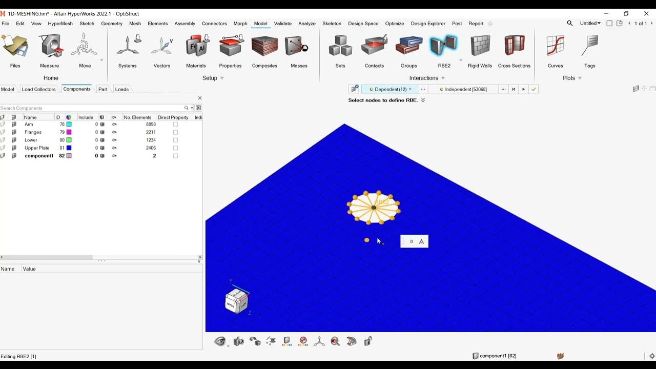 HyperWorks 2022: Update RBE2 Nodes - YouTube