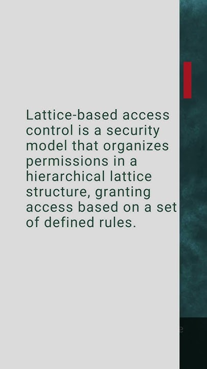 Lattice-Based Access Control, Cybersecurity Mini Dictionary #shorts - YouTube