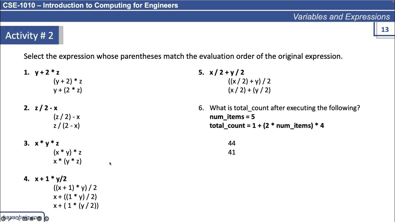 7 Arithmetic Operators And Precedence Youtube
