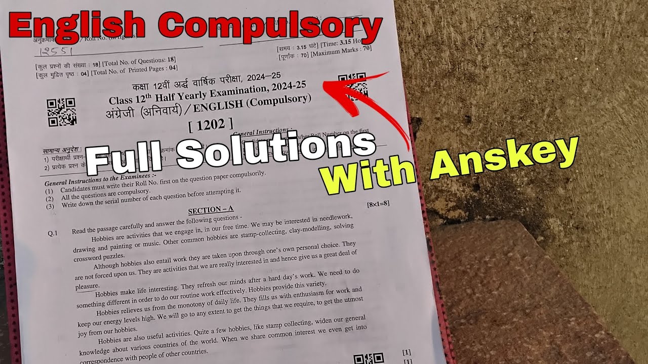 English Compulsory full solution | Class 12 English Compulsory | #cbse ...