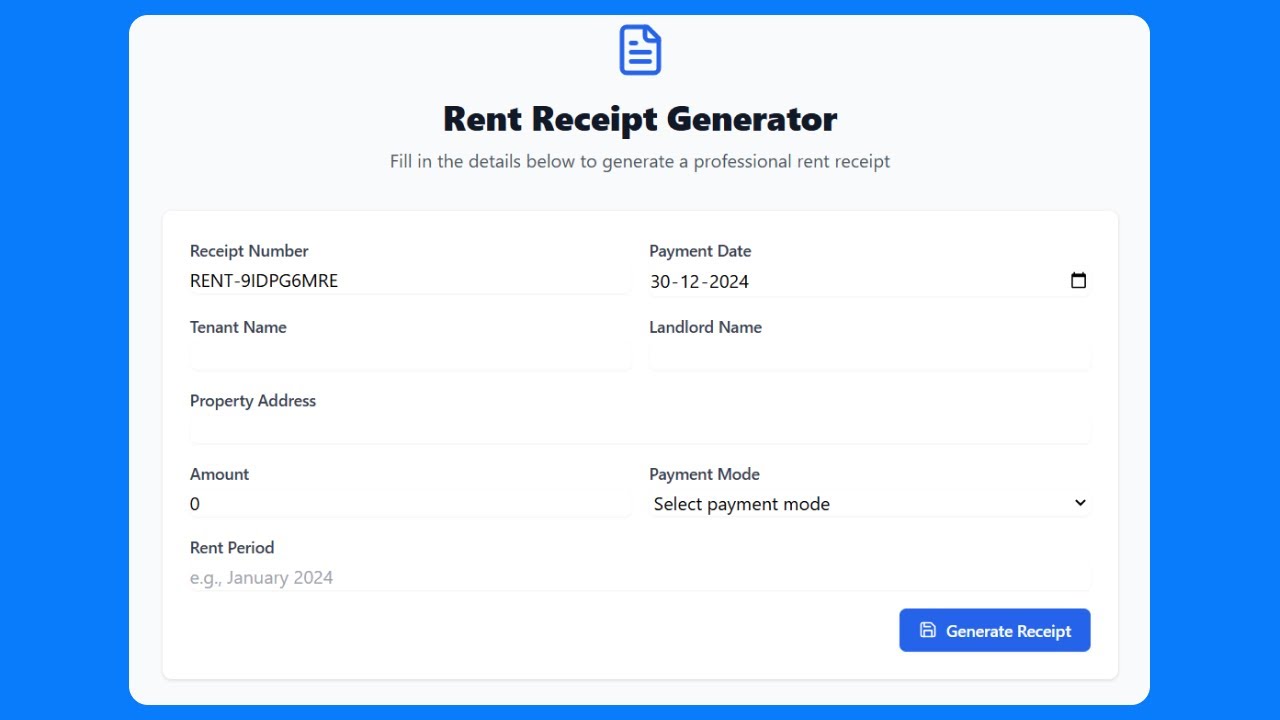 Build a Rent Receipt App with PDF Export (AI-Powered!) | Bolt.new ...