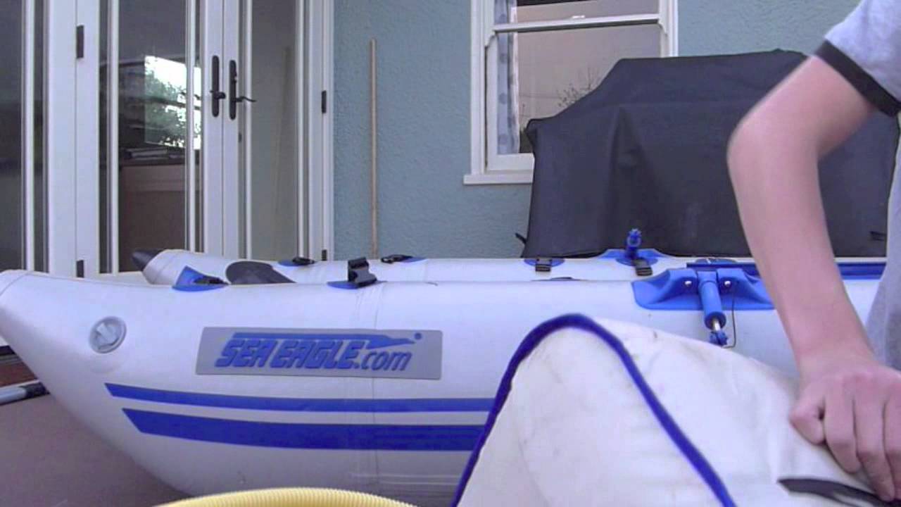 review on the sea eagle 285 inflatable pontoon boat (part 2) - YouTube