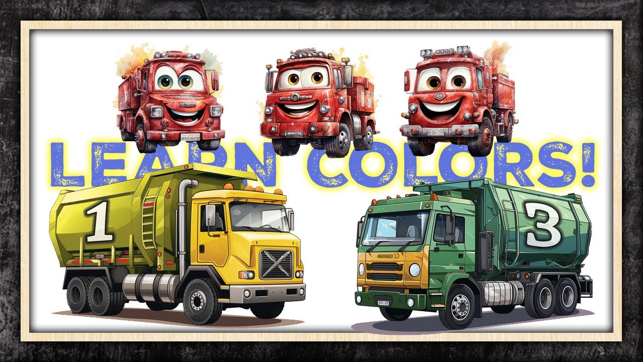Fire Trucks, Garbage Trucks | Learn Counting & Colors | Superheroes ...