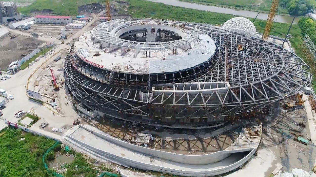 Main steel structure projects of Shanghai Planetarium completed - YouTube