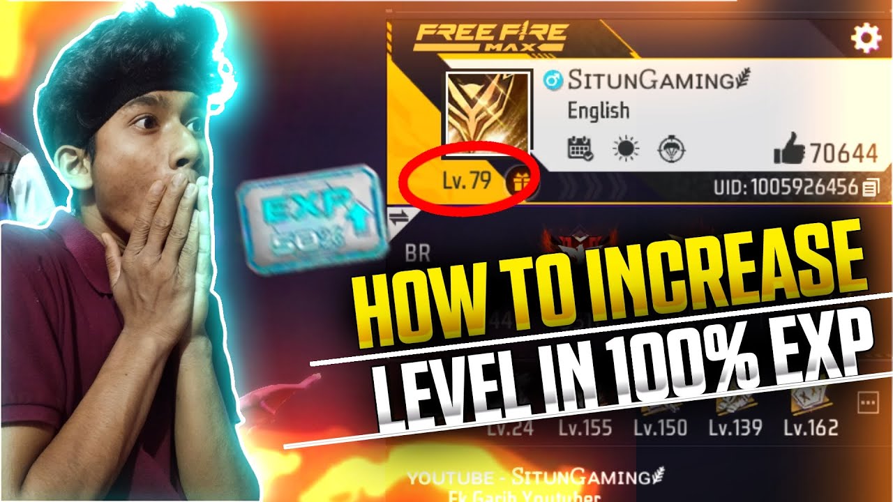 HOW TO INCREASE LEVEL IN FREE FIRE 💯% EXP 50 TO 90 LEVEL 1 MONTH ...