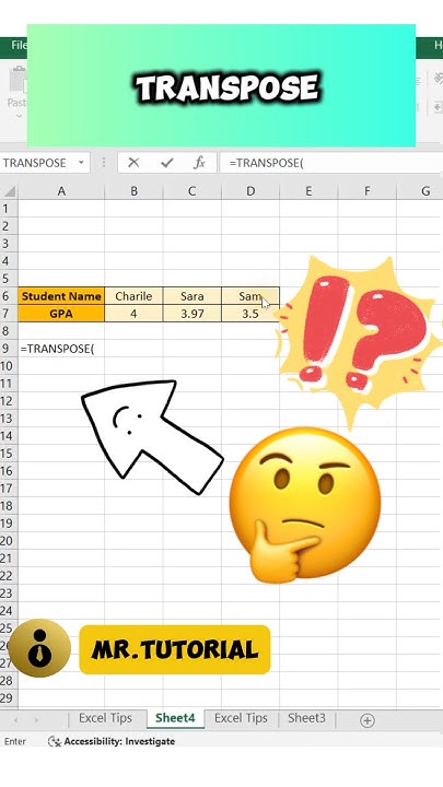 Fixing Transpose Function Errors in Excel #excel #shorts #subscribe #reels #tips #youtubeshorts ...