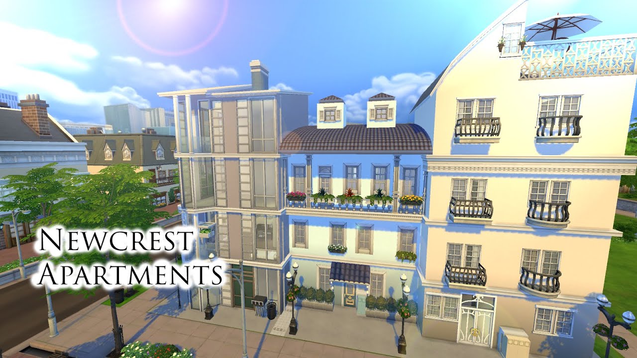 The Sims 4: Speed Build | Newcrest Apartments (Part 2) - YouTube