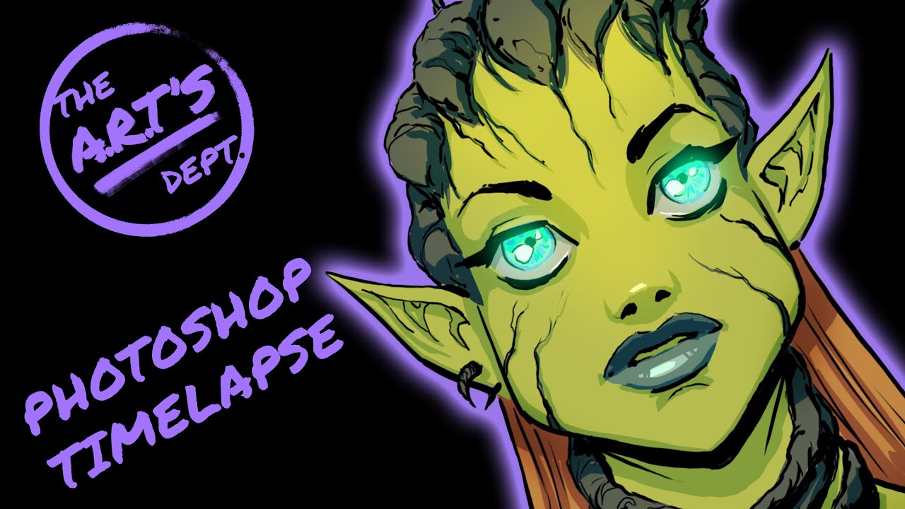 Drawing a DnD Character Portrait in a Comic Book Style in Photoshop ...