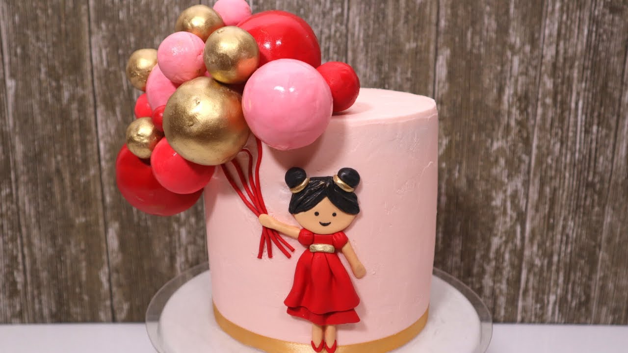 Balloon Girl cake idea | Birthday cake idea for girls - YouTube