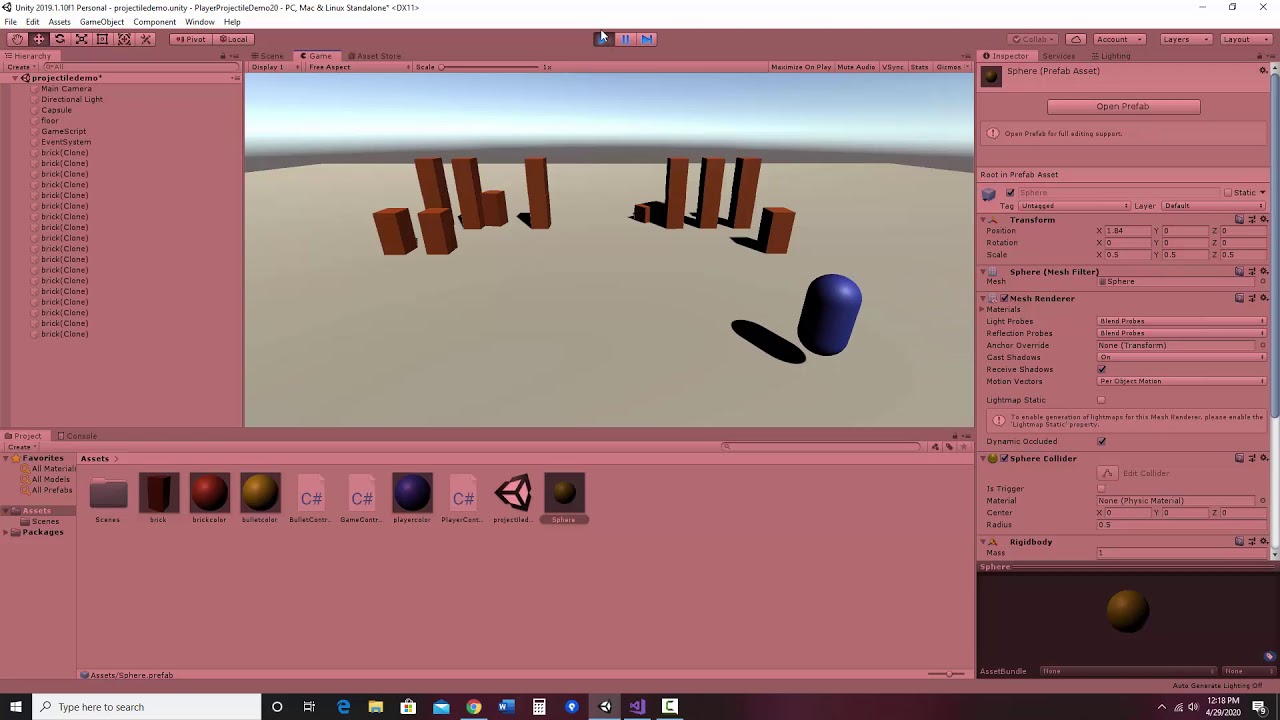 Unity C Programming Shooting Gallery Part 3 Checking Collisions And Adding Scoring Youtube