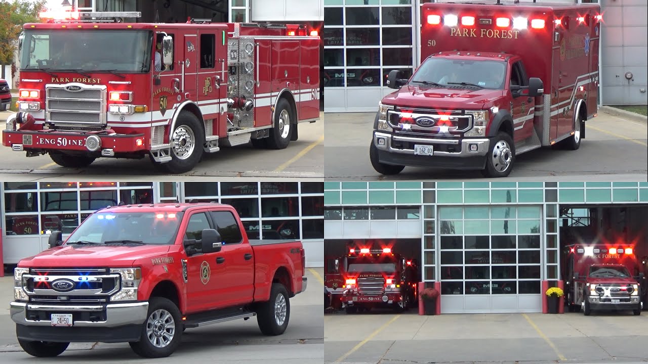 *FULL HOUSE* Park Forest IL Fire Dept. BRAND NEW Engine 50, Ambulance ...