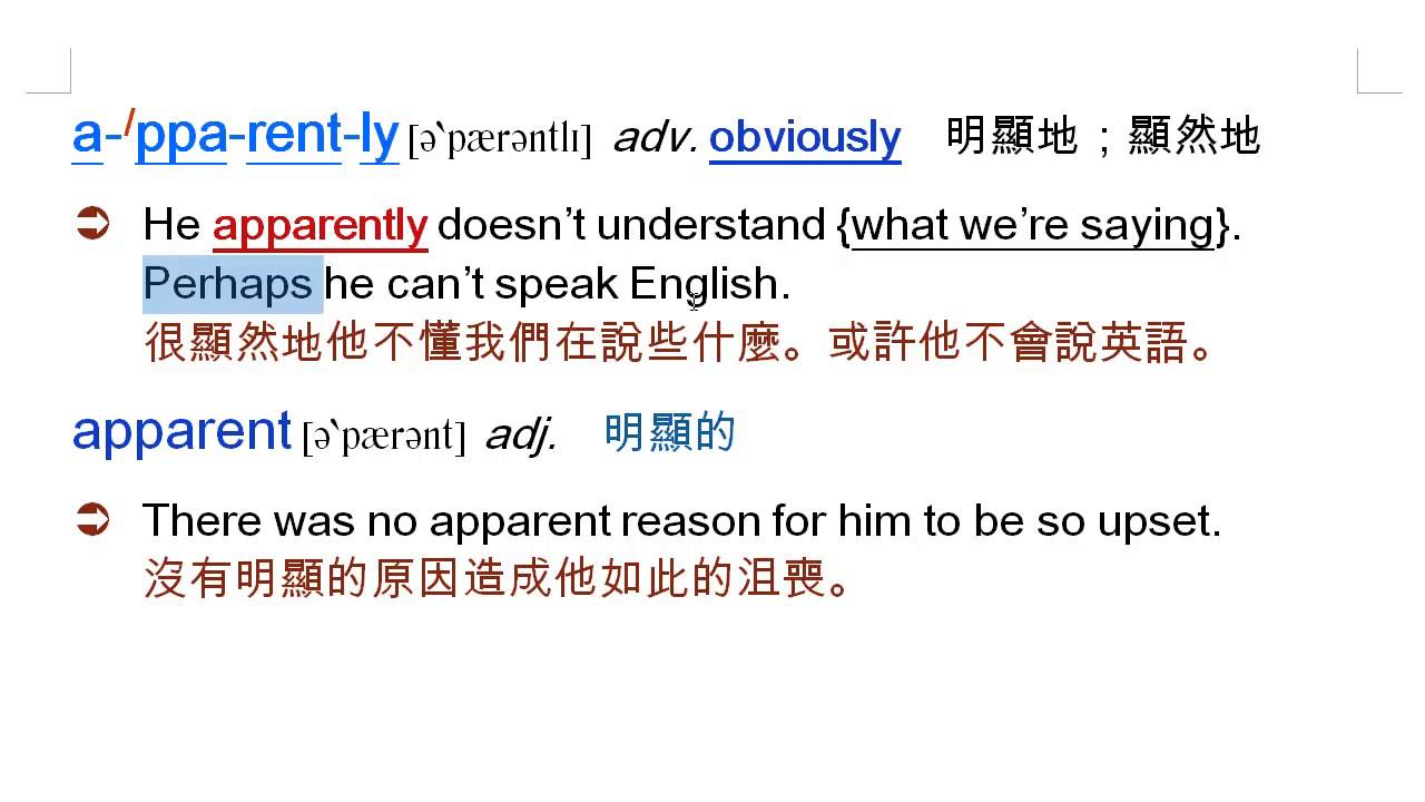 Apparently Definition Of Apparently By The Free Dictionary