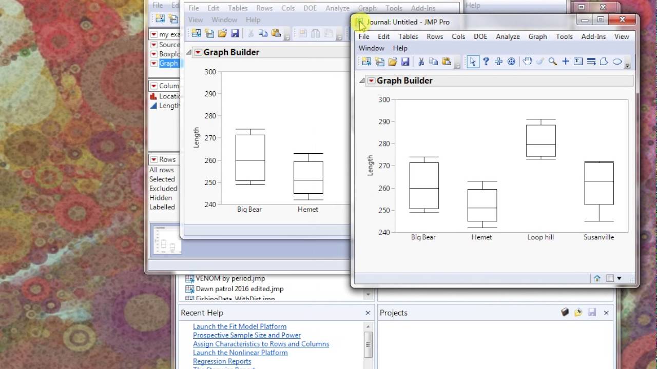 Saving work in JMP using a journal and the data table. - YouTube