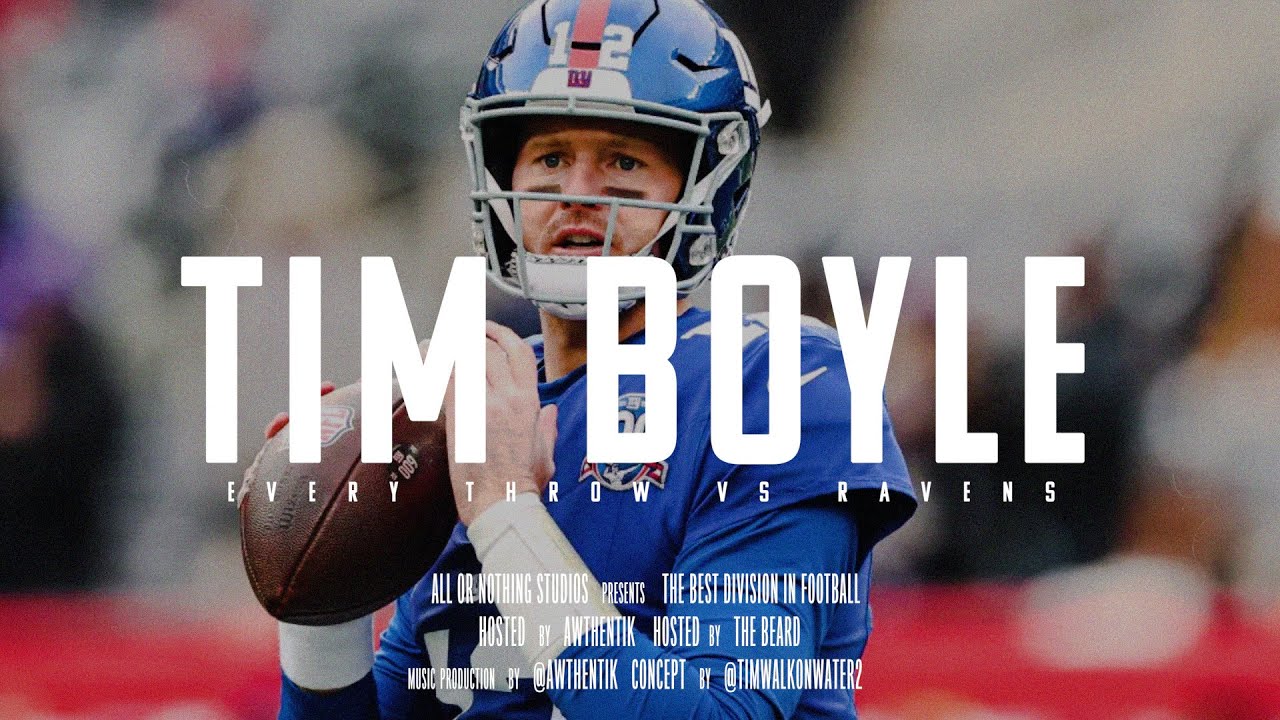 Every Throw From Giants QB Tim Boyle vs Ravens - YouTube