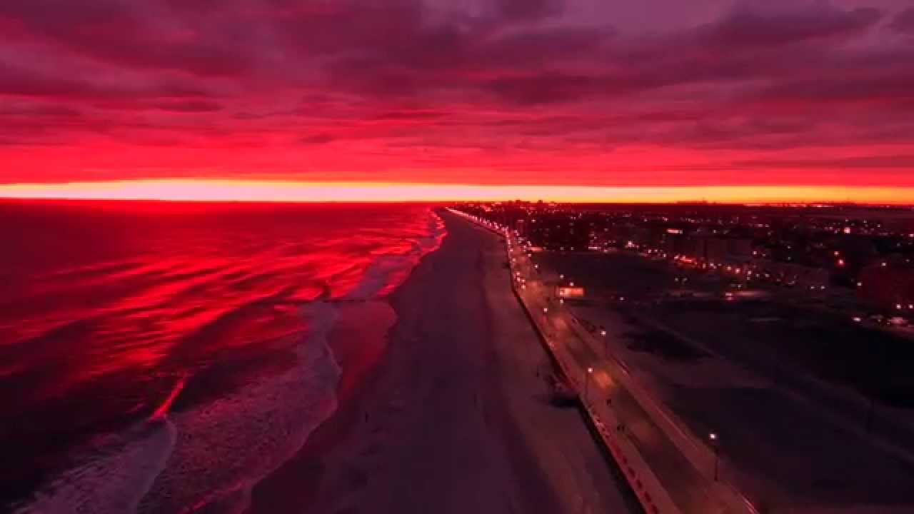 Most Incredible Sunset From Drone - Long Beach, NY - YouTube