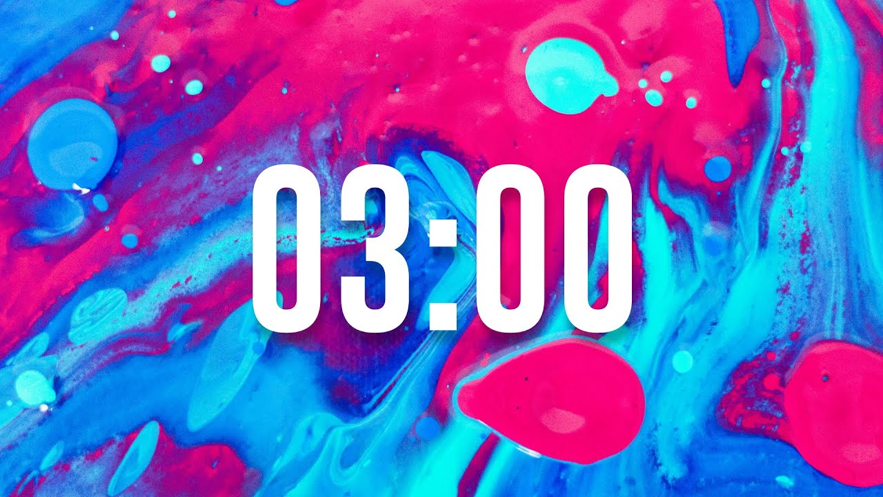 Timer 3 Minutes Colorful Background - Countdown With Alarm - YouTube