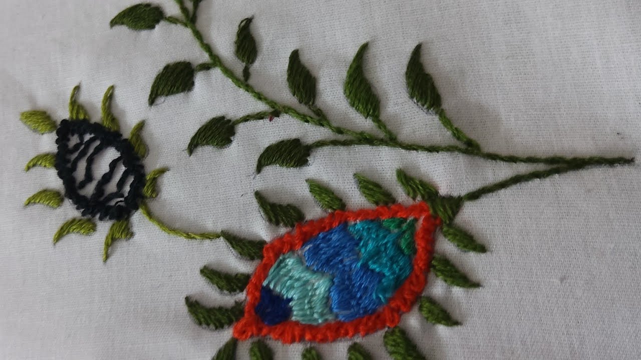 Hand Embroidery||Easy Flower Design 🌼 ||Scroll Stitch ||Hand Embroidery ...