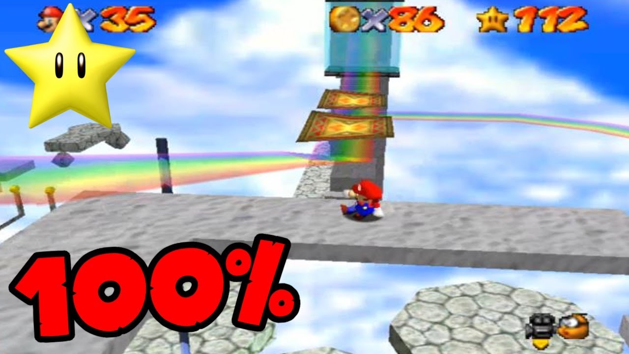 Super Mario 64 100% Walkthrough - Rainbow Ride - Course 15 - YouTube