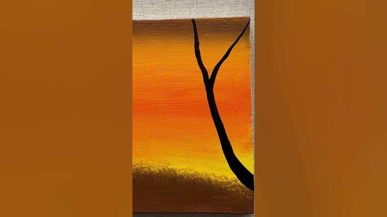 Beautiful Sunrise Painting Tutorial for beginners Acrylic Painting ...