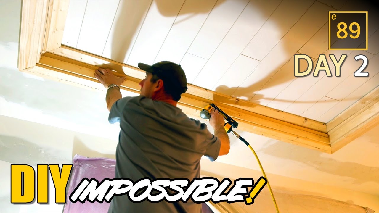 My Ceiling LOOKS AMAZING! [DIY CHALLENGE: DAY 2] - YouTube