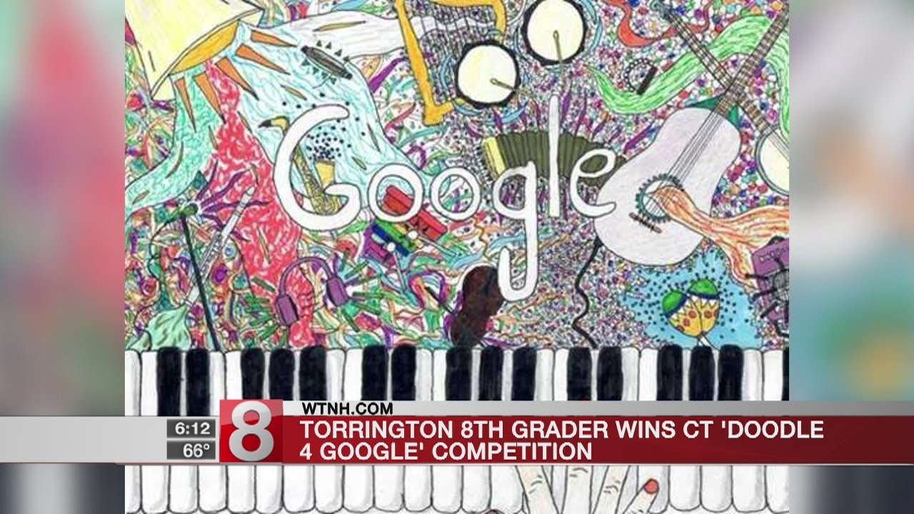Torrington eighth grader wins 'Doodle for Google' competition - YouTube
