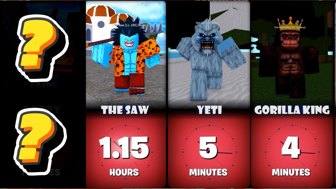 Blox Fruits All Bosses Respawn Time 1st Sea - YouTube