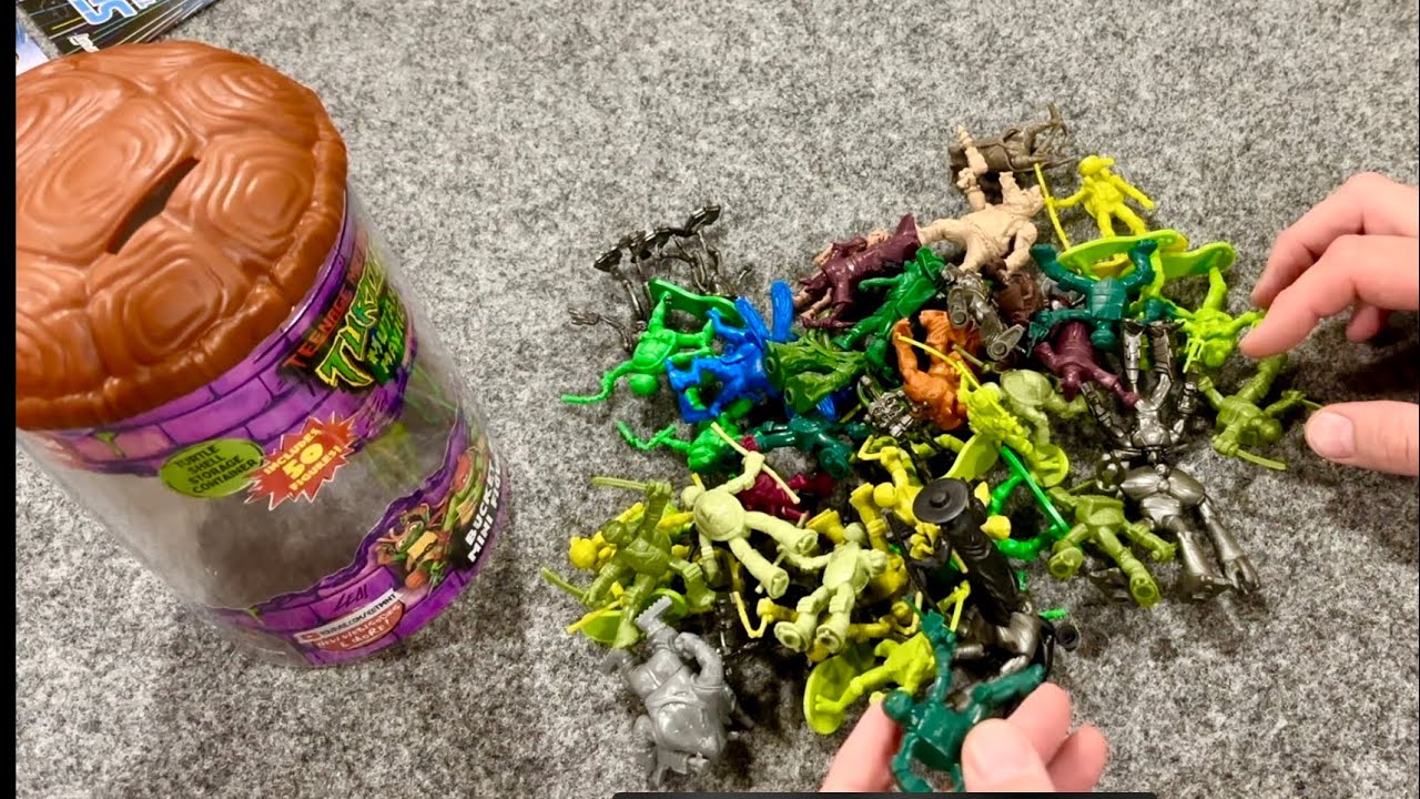 TMNT Mutant Mayhem Bucket of Mini Figures-Army Men Ninja Turtles! - YouTube