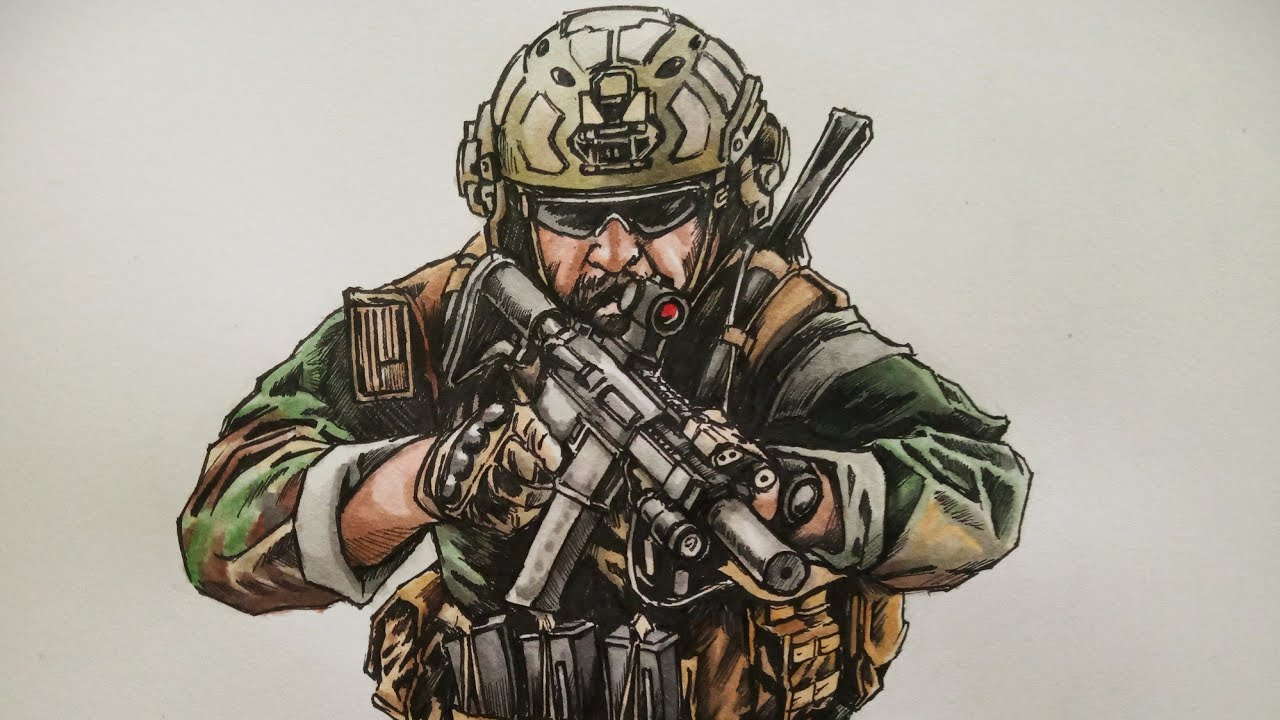 Military Art - Drawing United States Marine Raiders / Marsoc Operator ...