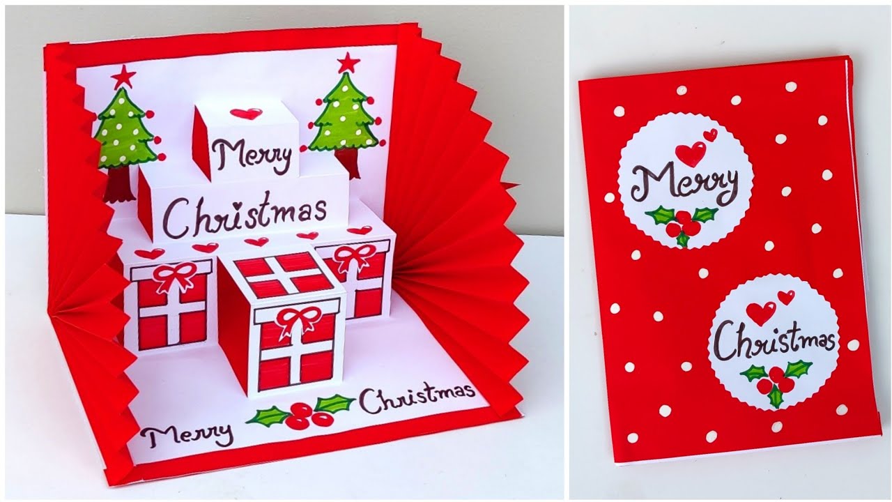 DIY Merry Christmas pop up card 2025 || Handmade Christmas card making ...